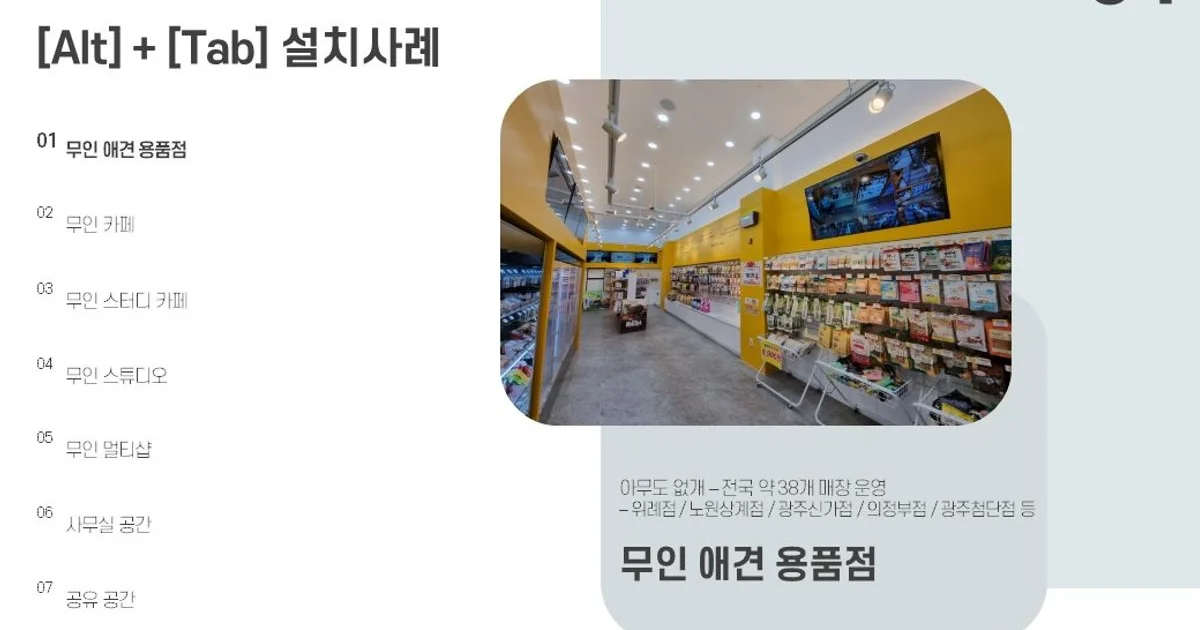 아무도없개 무인 애견 매장 공간제어 Iot 탭스페이스 숨고 숨은고수