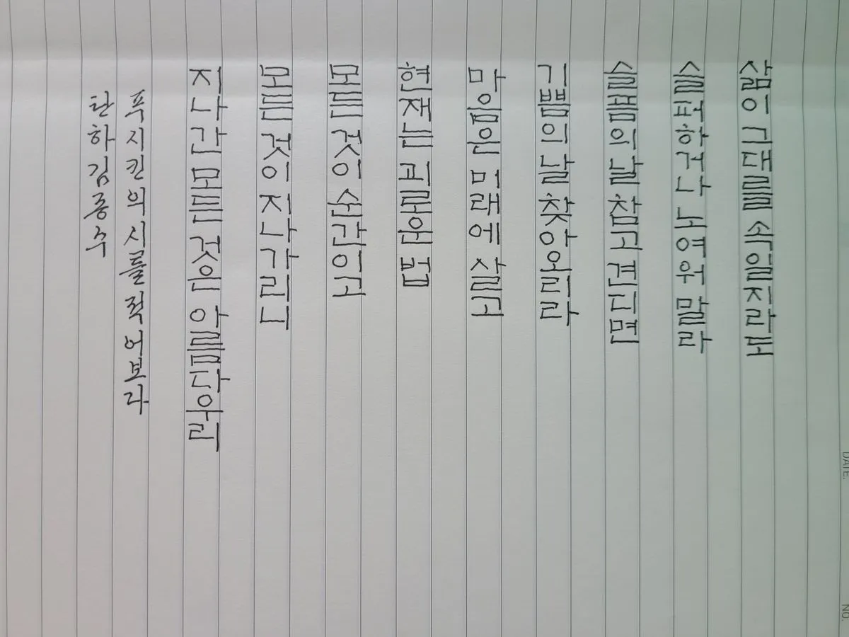 글씨교정악필교정 고시체 예쁜글씨 초단기 손글씨 숨은고수 김쌤 숨고 숨은고수