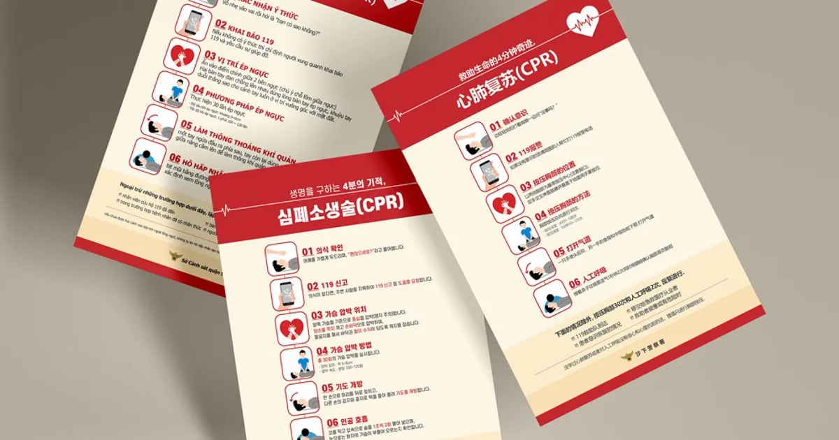 홍보물디자인 심폐소생술 안내문 이수진 숨고 숨은고수