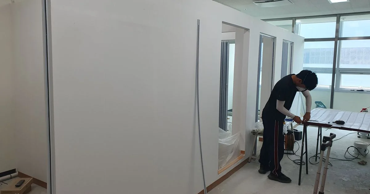 상가 사무실 방수 및 배관설비와 가벽 스카이 숨고 숨은고수
