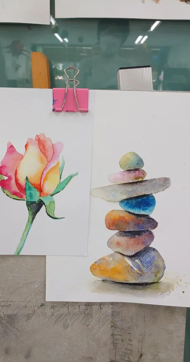 취미미술 수채화 오일파스텔 아크릴 수강생 그림 장은주 숨고 숨은고수