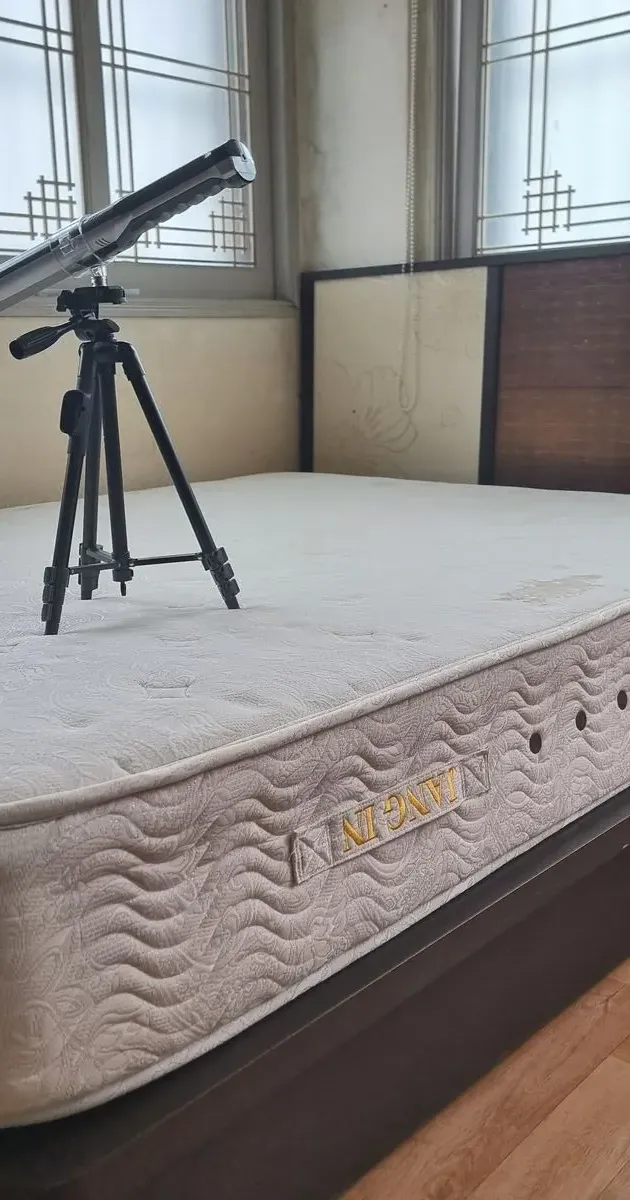 침대에 있는 얼룩 집먼지진드기 확실하게 제거했습니다 클린홈마이침대and소파 숨고 숨은고수