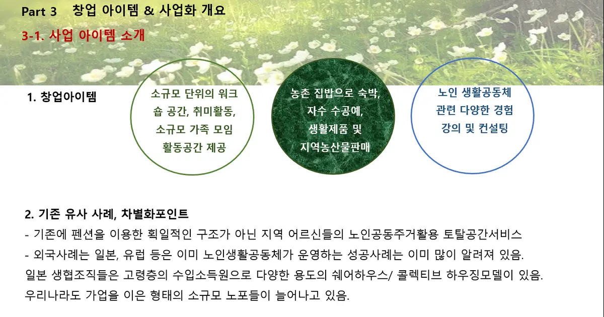 시니어 공유공간 서비스 사업계획서 Ai 컨설팅 숨고 숨은고수