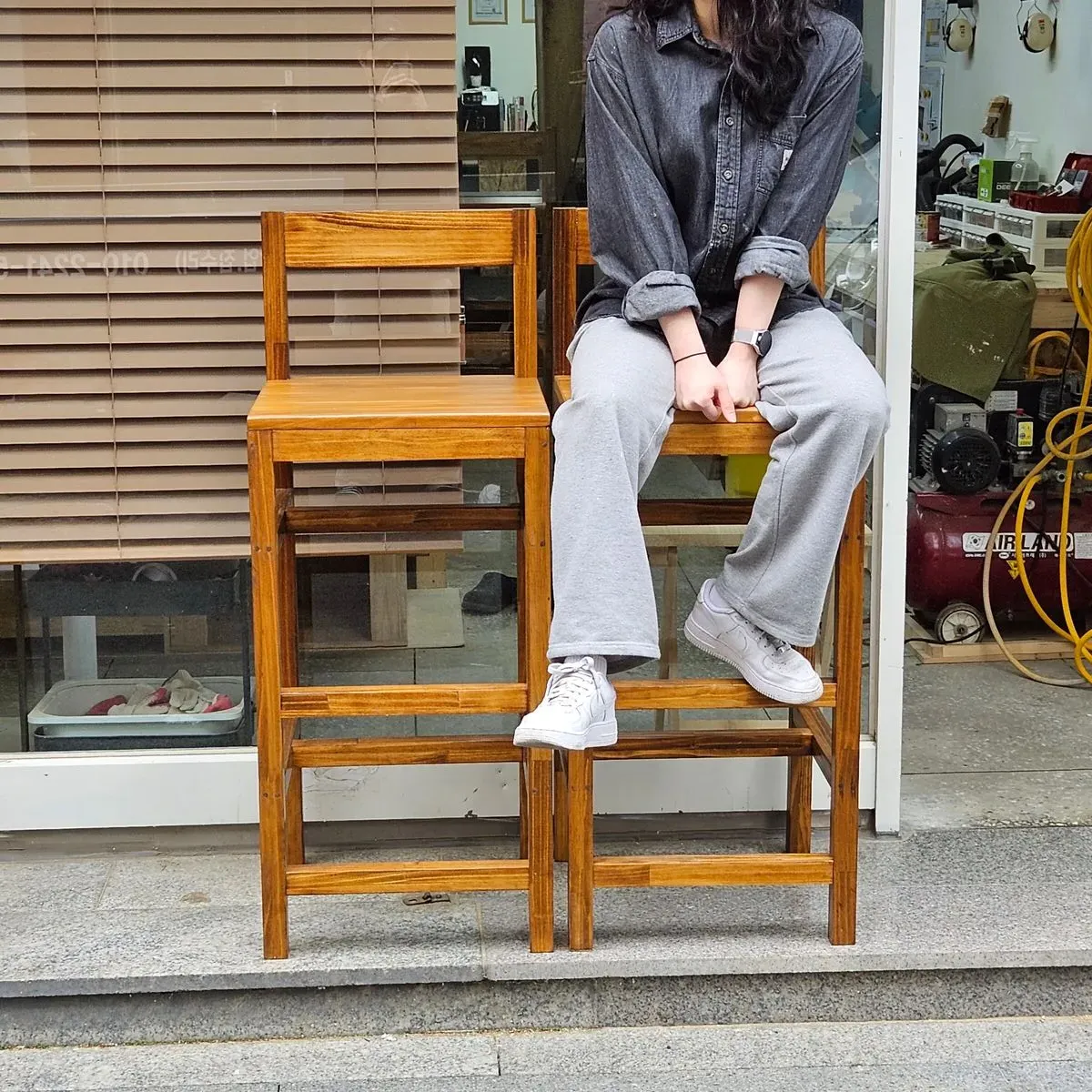 원목 바 스툴 지샌달목공소 숨고 숨은고수