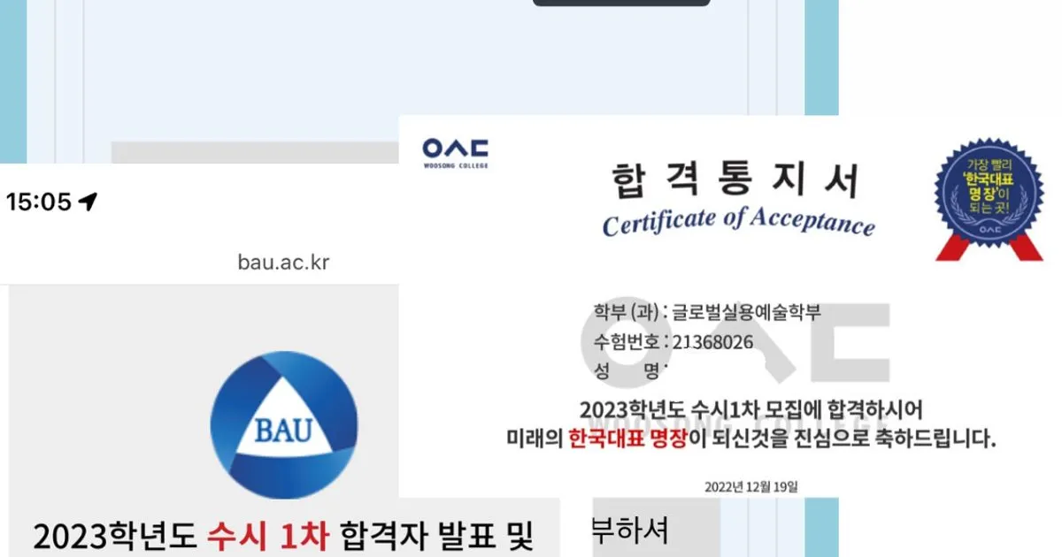 학생 대학교 합격상 황지혜 숨고 숨은고수