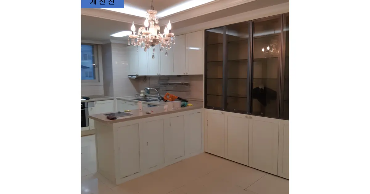 오산 엘리시아 아파트 하이그로시유광 싱크대 리폼 유선동 숨고 숨은고수