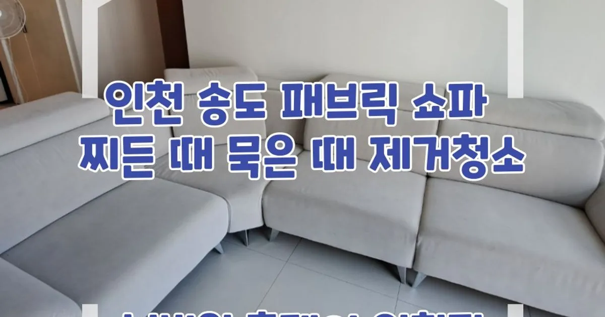 인천 송도 패브릭 쇼파 찌든때 묵은때 생활오염 제거청소 넘버원홈케어 인천점 숨고 숨은고수
