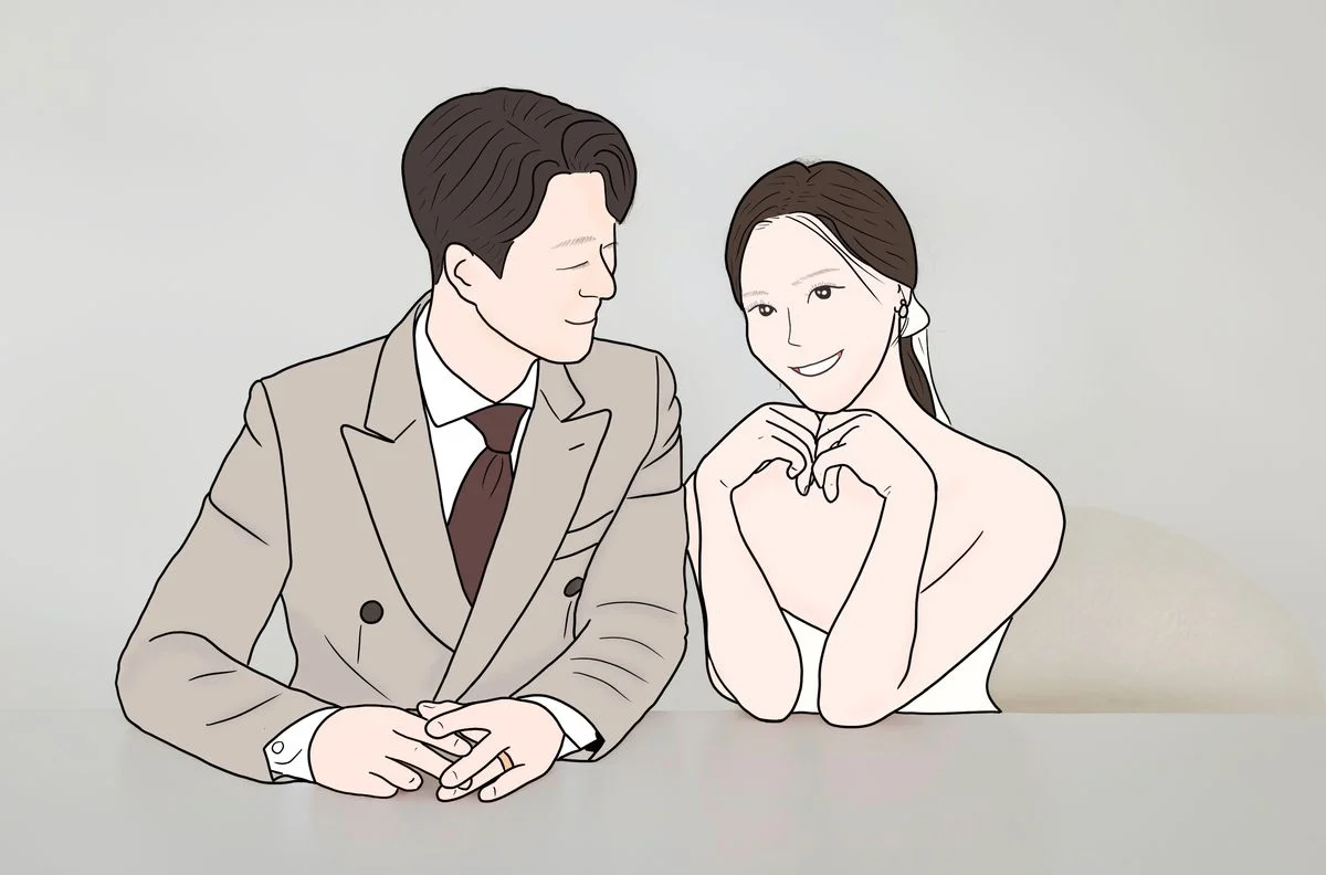 웨딩사진패브릭포스터 하라드로잉 숨고 숨은고수