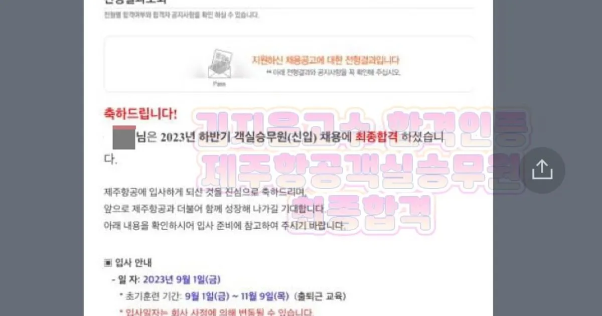 제주항공 최종합격 객실승무원 김지은 숨고 숨은고수