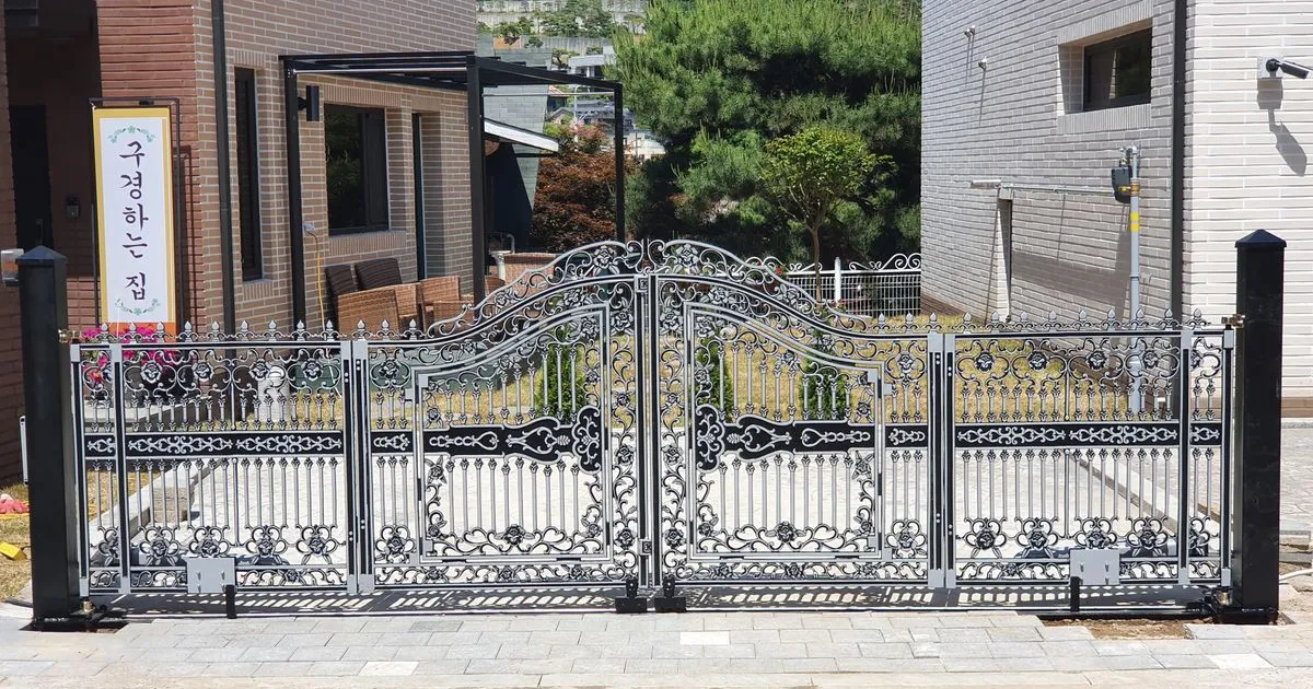 타운하우스 자동 주물대문 제작 시공 효성게이트 대문 제작 및 시공 전문업 숨고 숨은고수