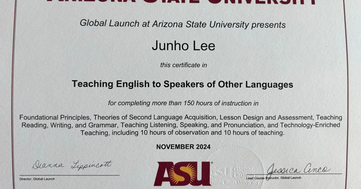Arizona State University TESOL / Elliot Lee - 숨고, 숨은고수