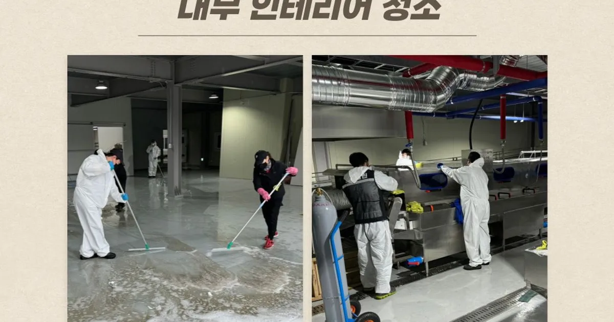 250평대 식기세척기 공장 내부 인테리어 청소 ️완성클린 ️ 청소의 완성 숨고 숨은고수