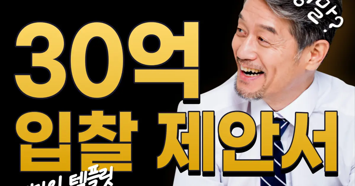 30억 규모 나라장터 입찰 제안서 도큐멘토 숨고 숨은고수