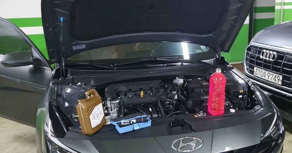 현대 아반떼(CN7) 냉각수 점검 및 포인트랩핑, 세차 / basement4 - 숨고, 숨은고수