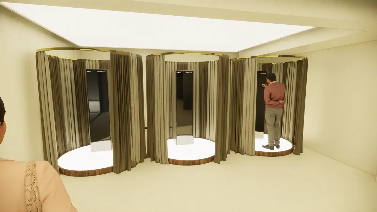 스타일러 팝업매장 3d 인테리어 디자인 인테리어 파트너 클릭 숨고 숨은고수