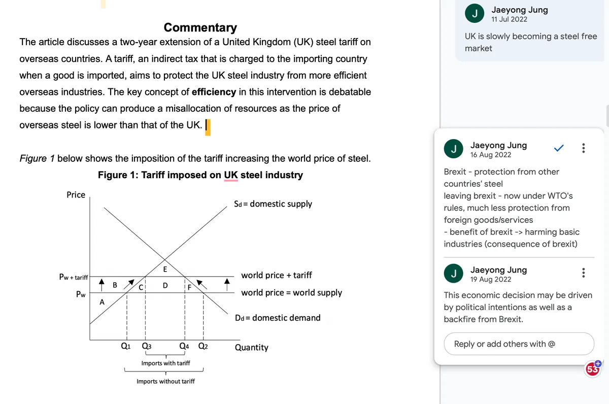 IB Econ IA 첨삭 / 정재용 - 숨고, 숨은고수