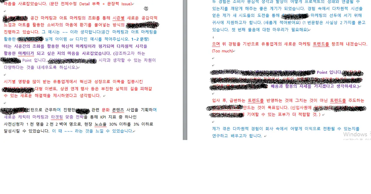 자기소개서 첨삭 컨설팅 전과정 공개 이선생 자소서 숨고 숨은고수