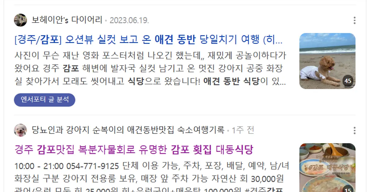 감포지역횟집 블로그 상위노출 블로그대행운영 주비드 숨고 숨은고수