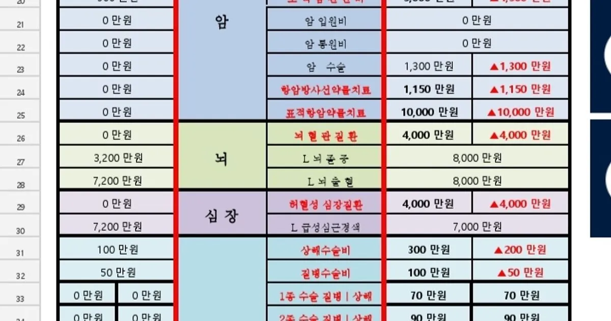 보장분석표 제공 및 보험 정밀 분석 점검 김종국 숨고 숨은고수