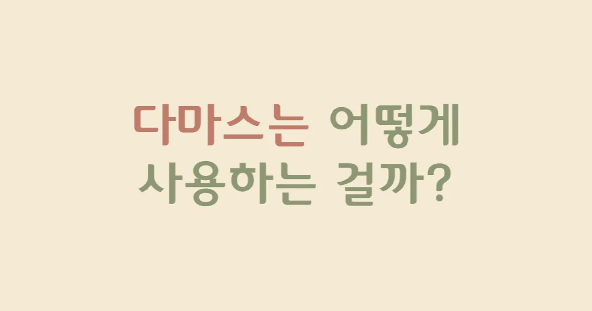 다마스는 어떻게 사용하는걸까 바른화물 ️신속 ️정확 ️ 숨고 숨은고수