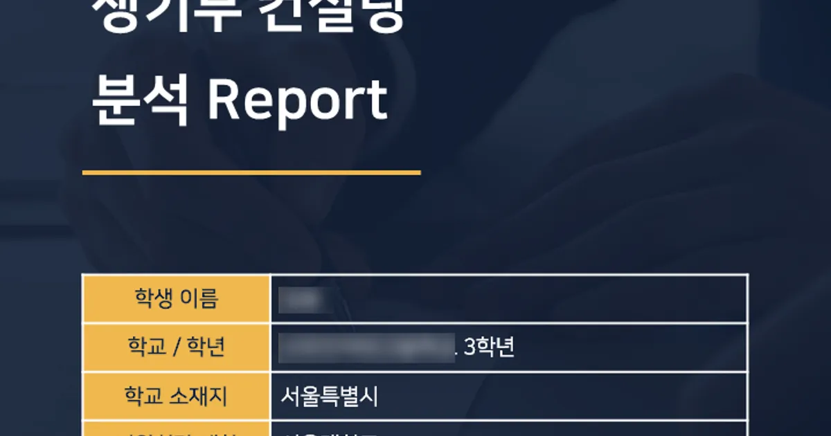 경영학과 고3 생활기록부 컨설팅 상세분석 리포트 아우름에듀 숨고 숨은고수