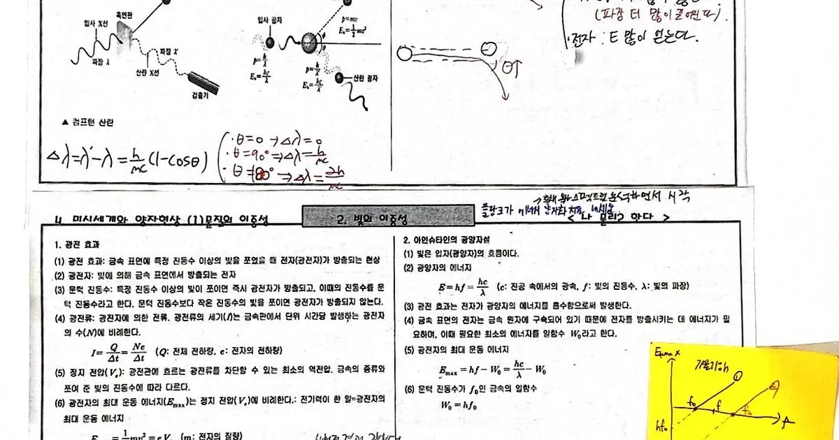 각 과목 공부시 직접 작성한 필기 이현서 숨고 숨은고수