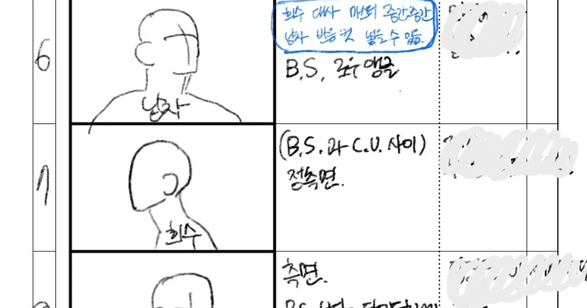 영화 스토리보드 백자연 숨고 숨은고수