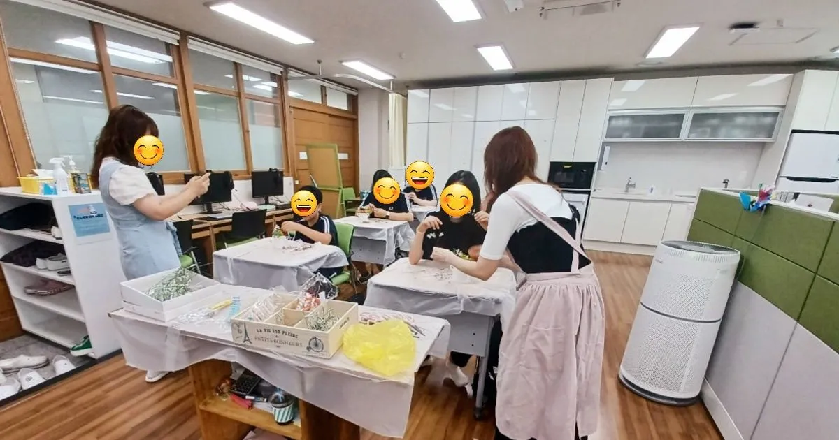 중학교 출강수업 스칸디아모스화분 체험수업 신원정 숨고 숨은고수