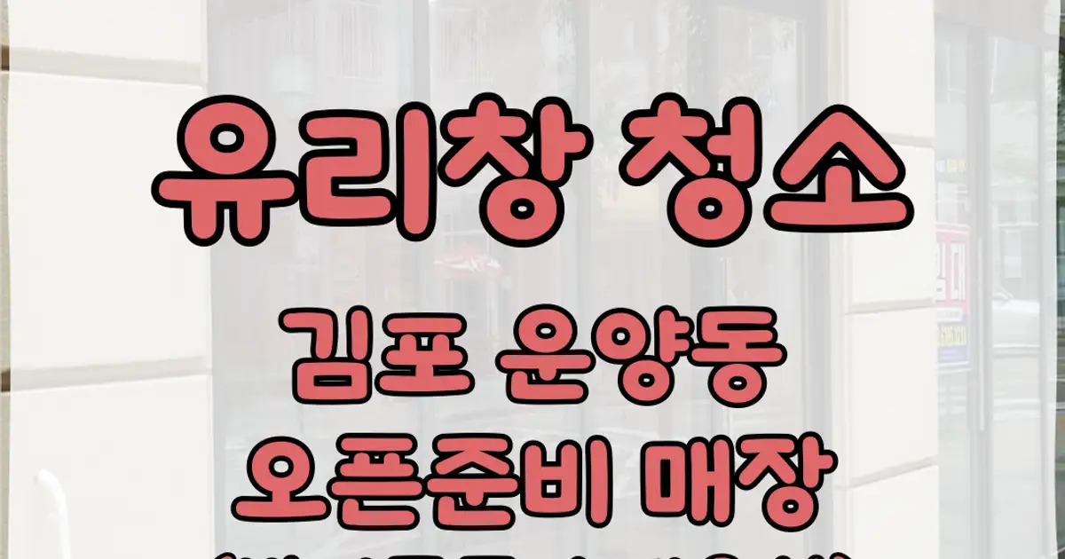 김포 운양동 오픈 준비중인 매장 유리창 청소 프렌즈인천 숨고 숨은고수