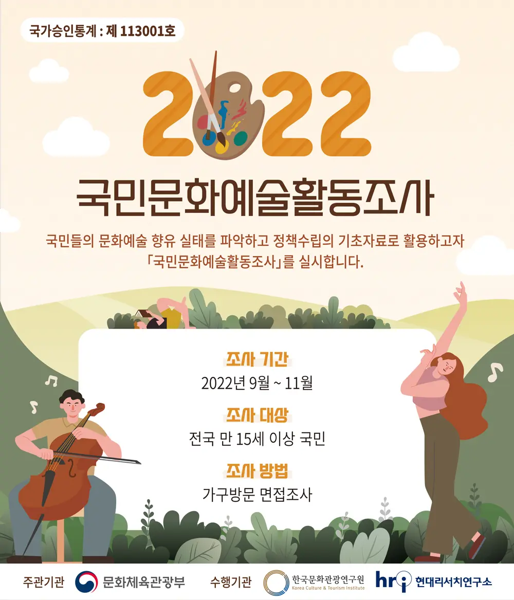 배너국민문화예술활동조사 홍보 강주은 숨고 숨은고수