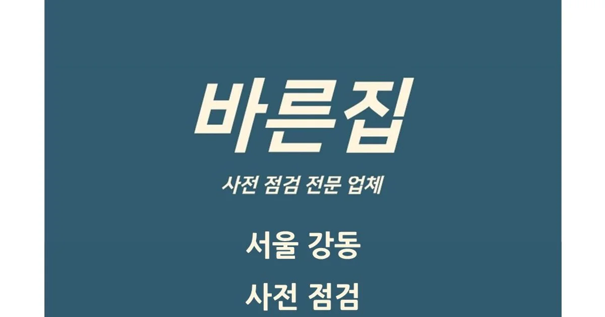 2024년 10월 서울 강동 사전 점검 사전점검 바른집 숨고 숨은고수