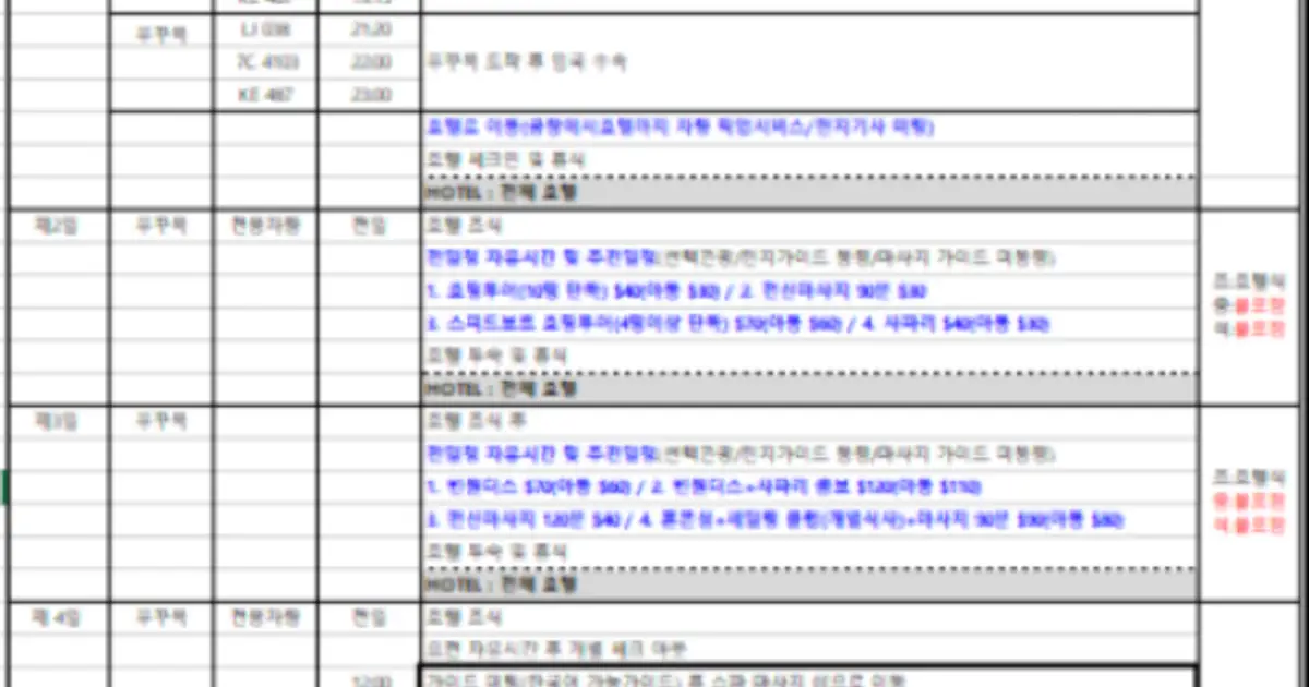 기본 자유일정 여기는 푸꾸옥 숨고 숨은고수