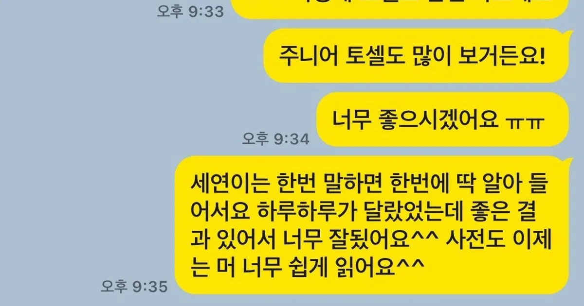 토플만점자학생 어머님 후기primary Toefl 권민영 숨고 숨은고수