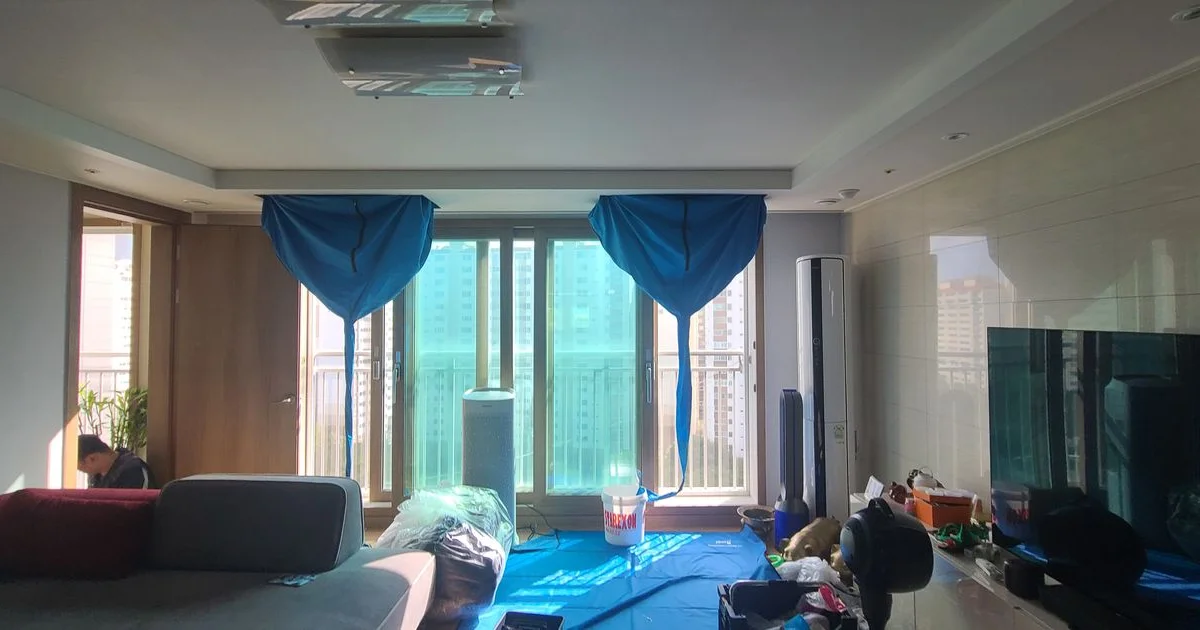 해운대 우동 자이 1차 1 Way 시스템 에어컨 청소 시스템 에어컨 전문 파랑 홈케어 숨고 숨은고수