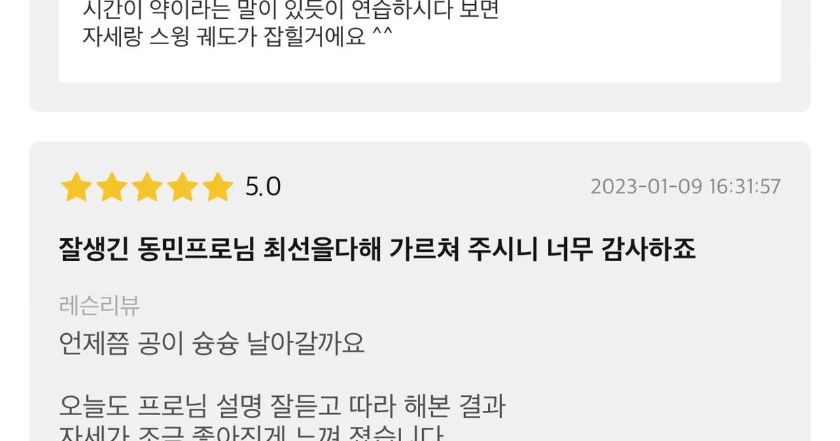 체형에 맞게 정확한 레슨 김동민 숨고 숨은고수