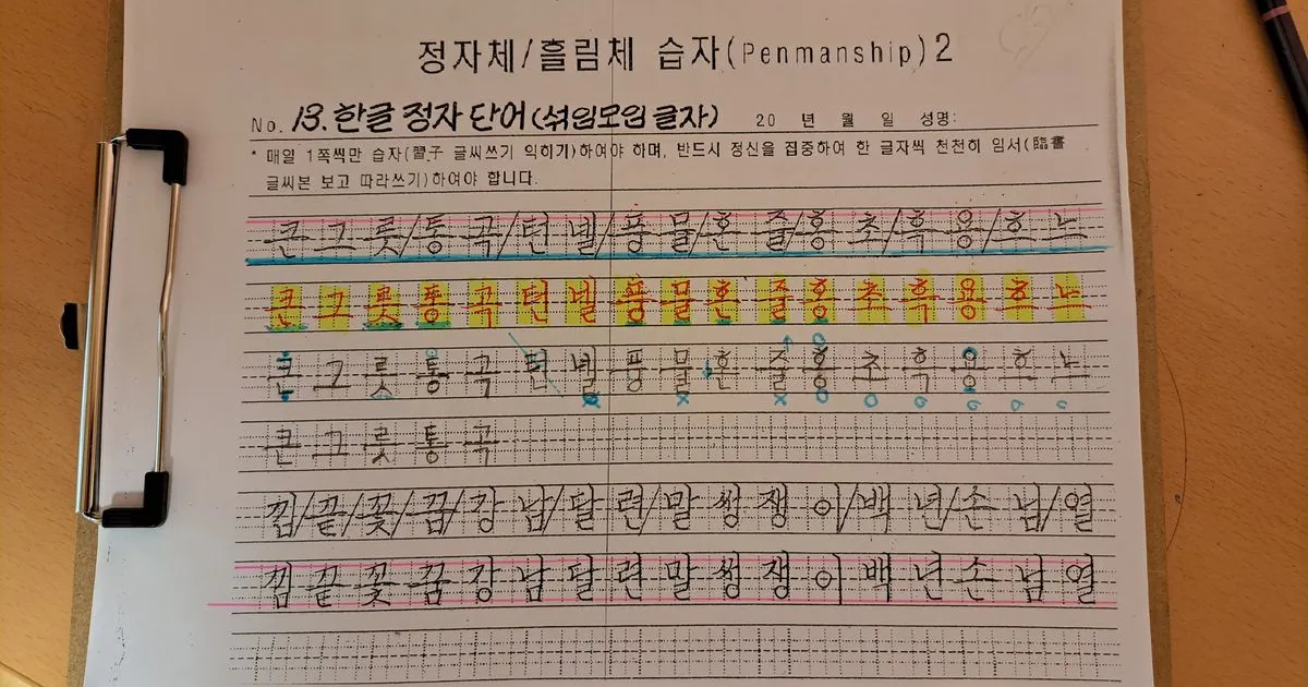 중학교2학년 8주차 수업 화장실청소글씨교정 전문 아싸홈케어 숨고 숨은고수