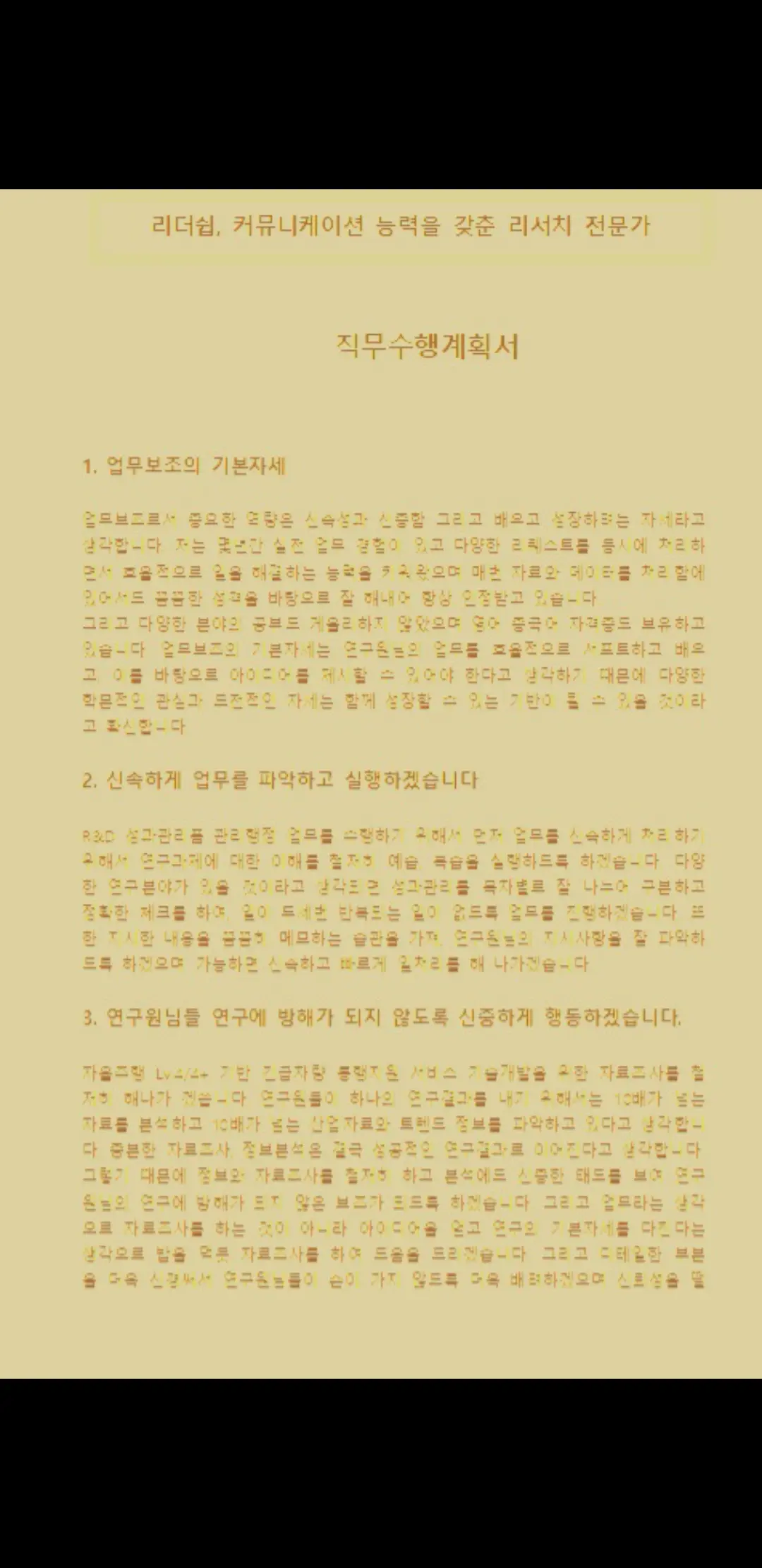 직무수행계획서 자몽컨설팅 숨고 숨은고수