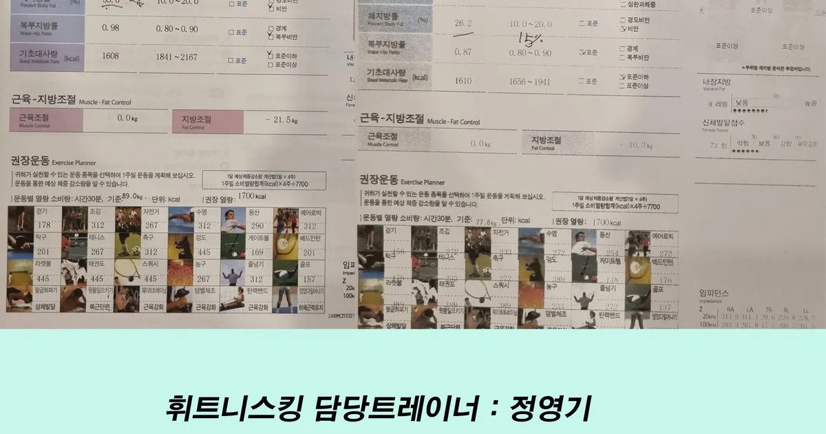 최근 다이어트관리 회원님 7개월운동 비포에프터자료 정영기pt 숨고 숨은고수