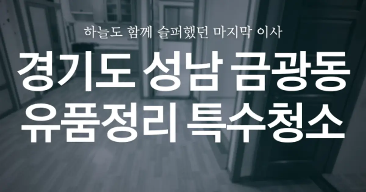 유품정리 특수청소 열정의 청년들|꺠끗하게|정직하게|친절하게 숨고 숨은고수