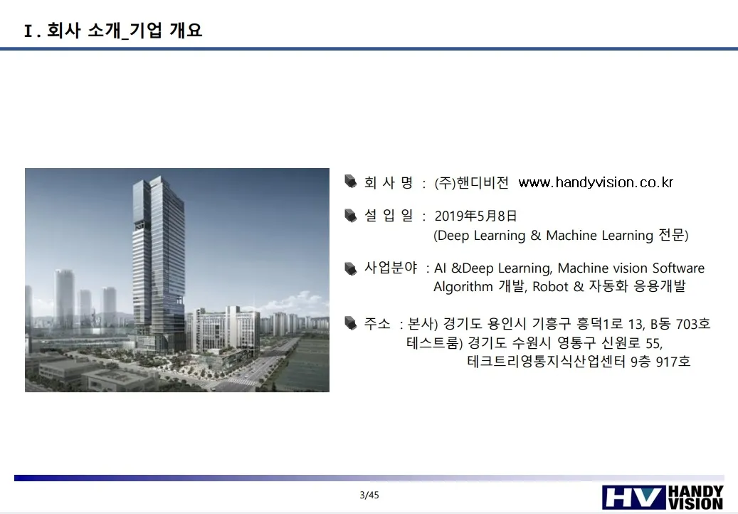 딥러닝, 머신비전, 인공지능, 3D비전 구축사례 / (주)핸디비전 / HANDY VISION - 숨고, 숨은고수