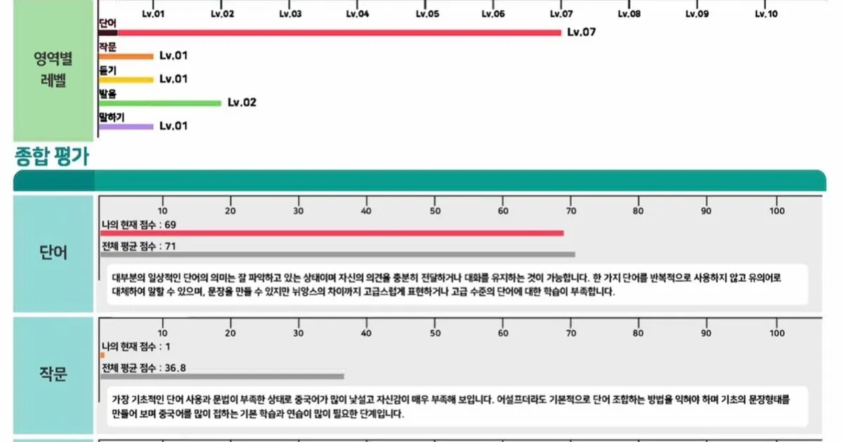 Ai 레벨테스트중국어 레터클래스 숨고 숨은고수
