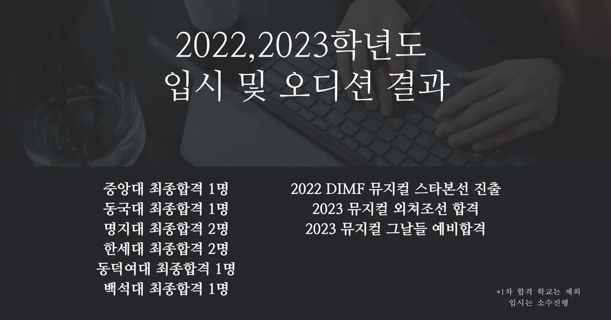 입시 및 오디션 결과 황성훈 숨고 숨은고수