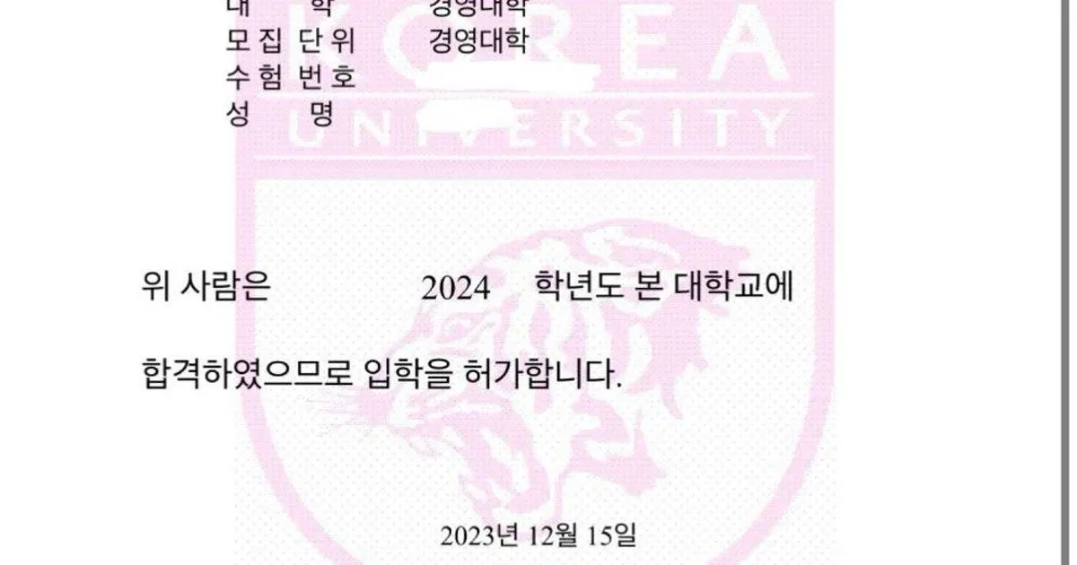24학년도 고려대 경영학부 수시합격 세연입시컨설팅 숨고 숨은고수