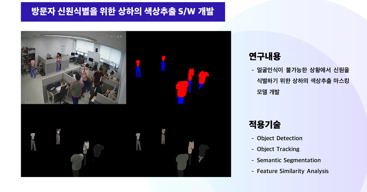 방문자 신원 식별을 위한 상하의 색상 추출 Sw 개발 주딥아이 숨고 숨은고수
