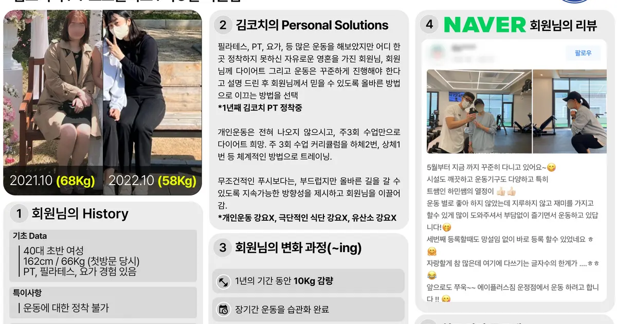 박o열 회원님의 변화 파주 김코치하민 코치 숨고 숨은고수