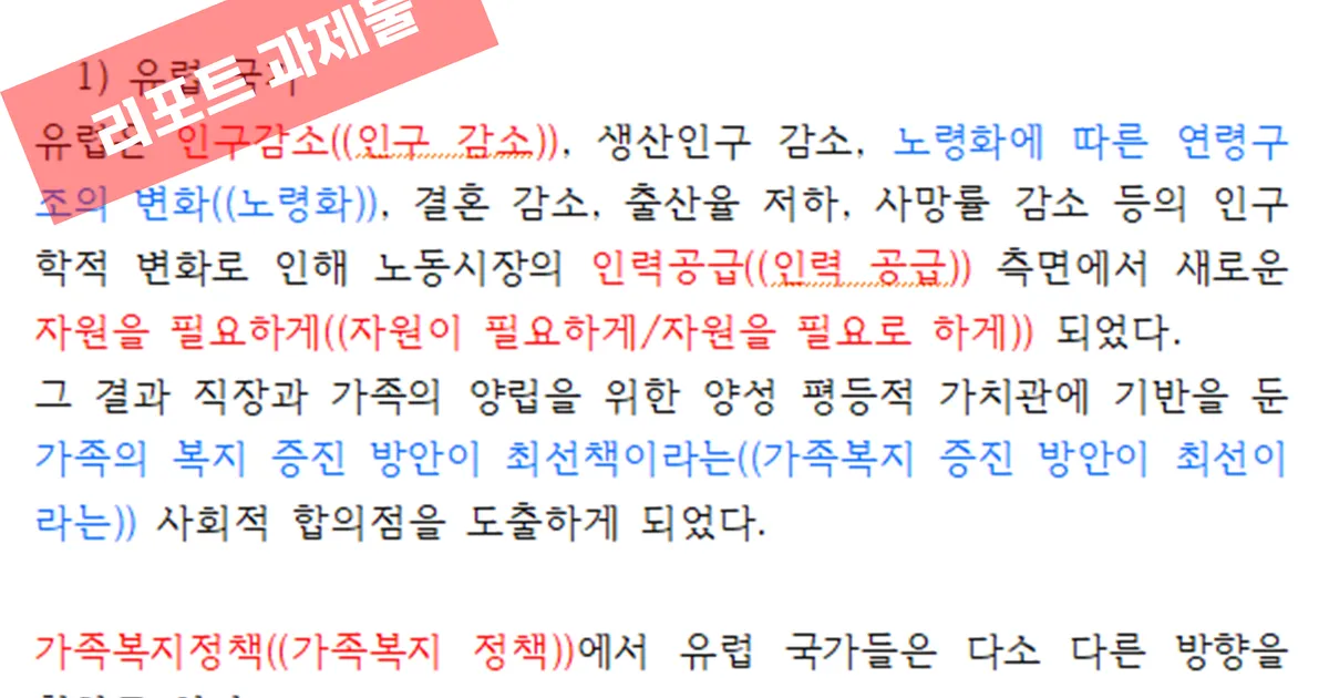 과제물 리포트 교정 교열 윤문 글장인 숨고 숨은고수