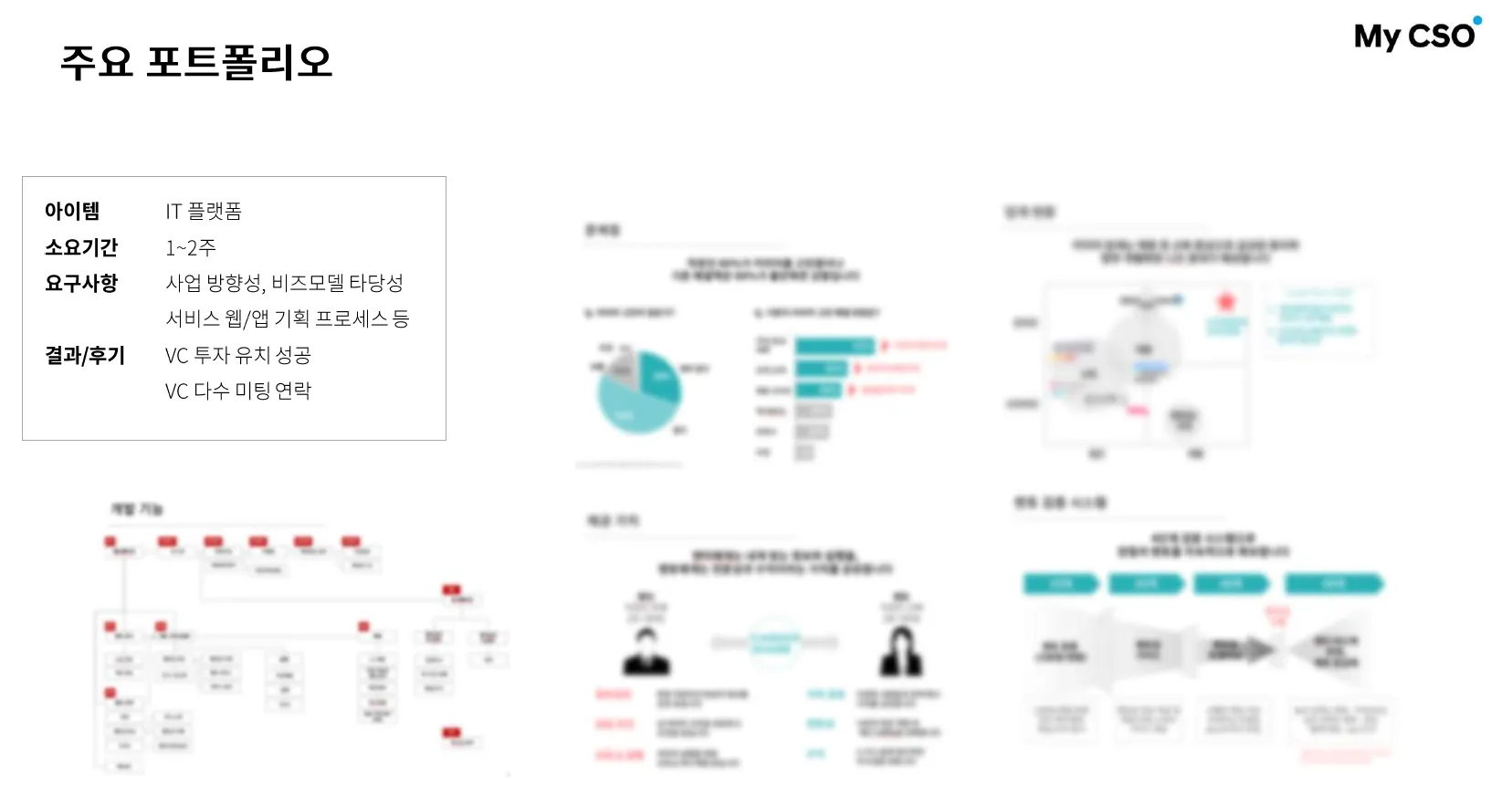 스타트업 사업계획서투자제안서 포트폴리오 My Cso 숨고 숨은고수