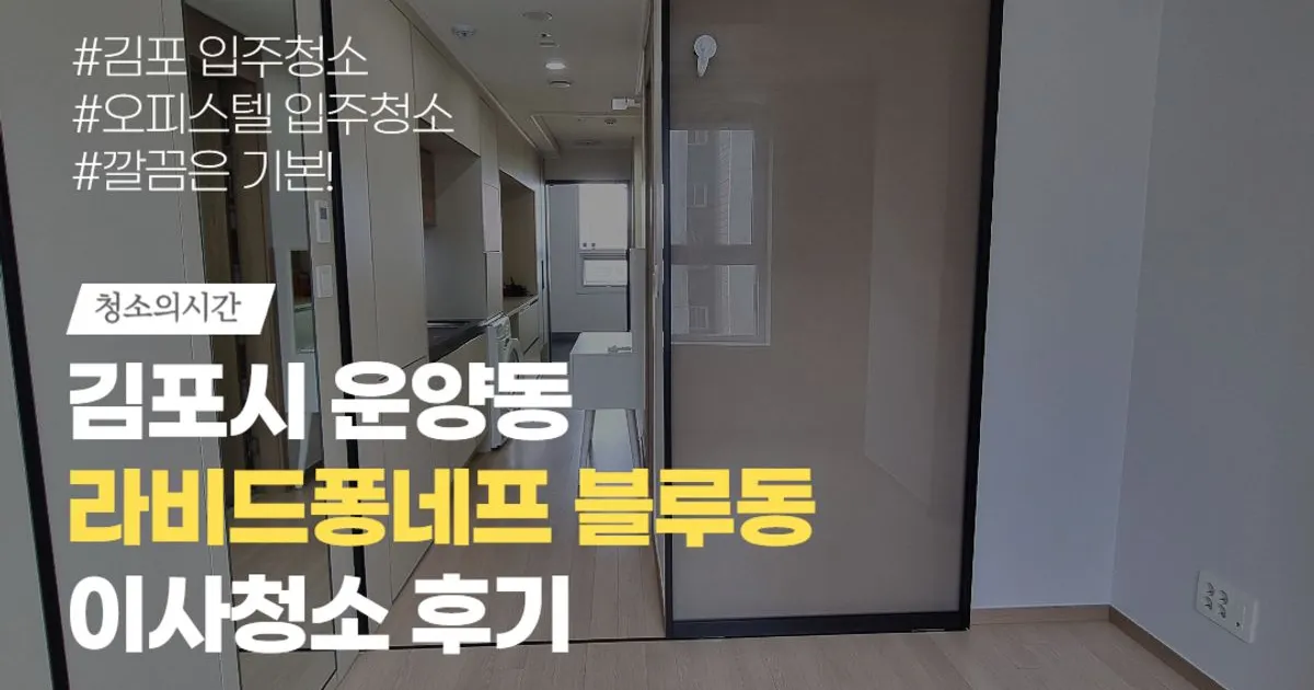 김포 운양 라비드퐁네프 이사청소 후기 청소의시간 입주이사특수준공청소 전문가 숨고 숨은고수