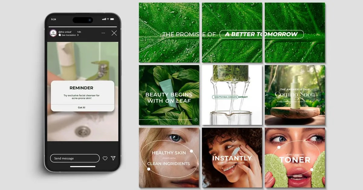 인스타그램 피드 디자인 The Onleaf피드 제작 글로디스튜디오 숨고 숨은고수