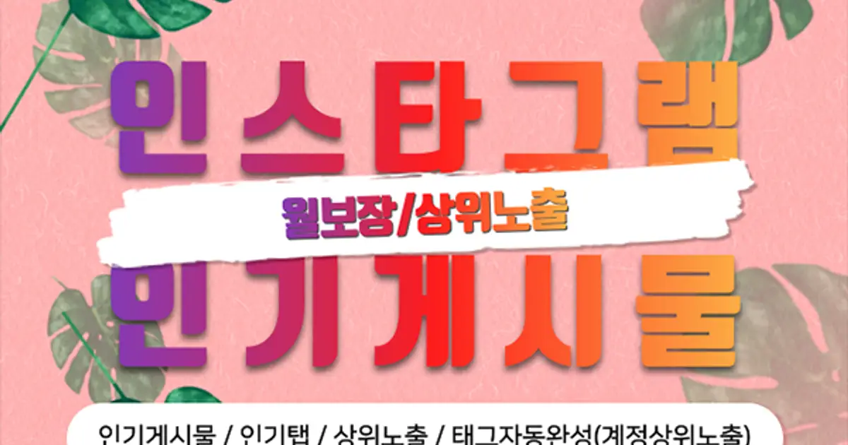 인스타그램 인기게시물 상위노출 월보장 마케터 주팀장 숨고 숨은고수